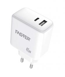 Faster USB-C Super Fast Charging Wall Charger with PD Cable White (PD ...