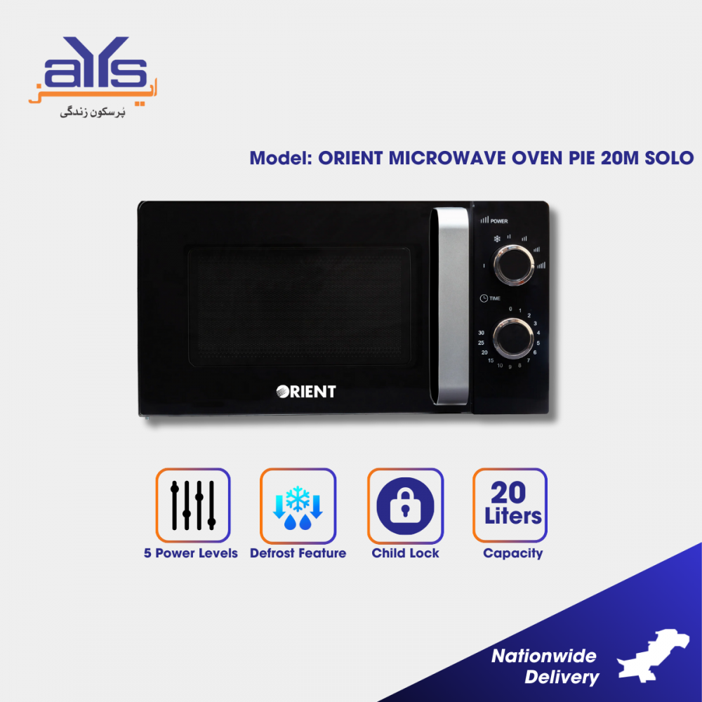 Orient Pie 20M Solo Microwave Oven 20 Liters Defrost and Child Lock